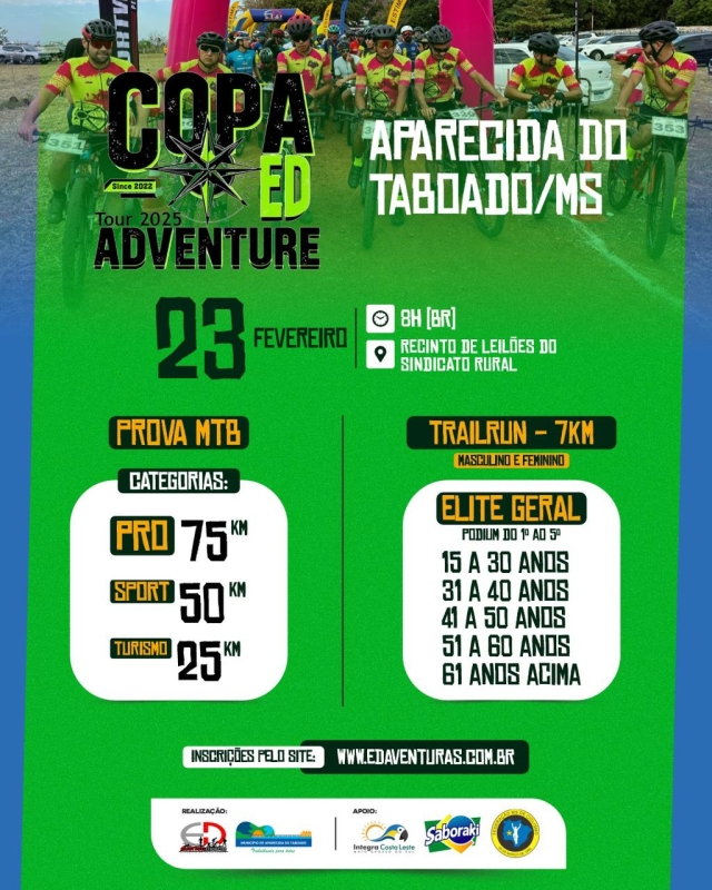 Aparecida do Taboado sediará a Copa ED Adventure – Tour 2025 – Bulhões ...